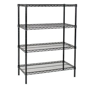 Omega 12" Deep x 48" Wide x 54" High 4 Tier Black Starter Shelving Unit