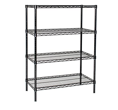 Omega 12" Deep x 48" Wide x 54" High 4 Tier Black Starter Shelving Unit