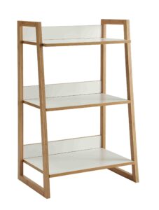 convenience concepts oslo sundance 3 tier shelf, white / bamboo