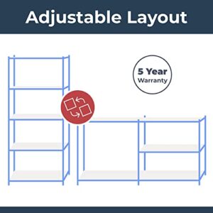 Garage Shelving Units - 71" H x 35" L x 16" W - Heavy Duty Racking - Shelves for Storage -1 Bay - Blue - 5 Tier - 2000LB Capacity (400LB Per Shelf) - Workshop, Shed, Office - 5 Year Warranty