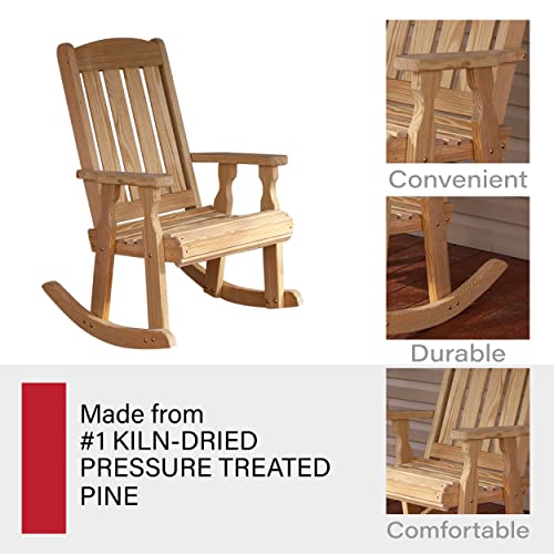 Amish Heavy Duty 600 Lb Mission Pressure Treated Rocking Chair (Unfinished)