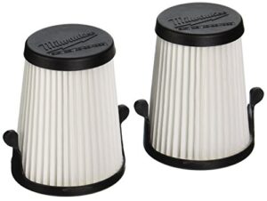 milwaukee genuine oem 49-90-1950 3” replacement dry filters for m12 compact vacuum (2 pack)