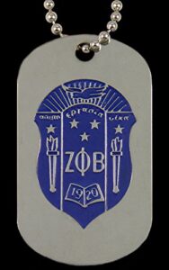 zeta phi beta double sided dog tag