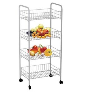 4-Tier Rolling Storage Rack, Cart For Kitchen, Office or Laundry