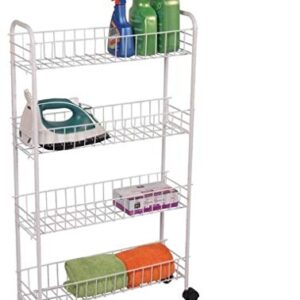 4-Tier Rolling Storage Rack, Cart For Kitchen, Office or Laundry