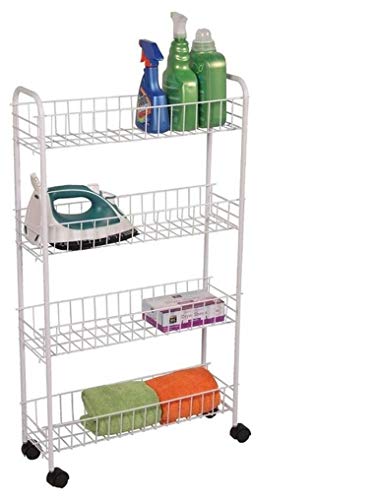 4-Tier Rolling Storage Rack, Cart For Kitchen, Office or Laundry