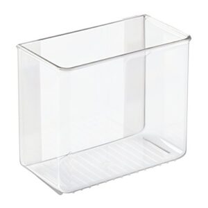 idesign affixx plastic wall mount organizer for kitchen, bathroom, office, bedroom, garage, craft room, 3" x 6" x 5", clear