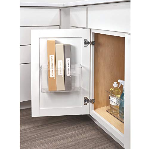 iDesign AFFIXX Plastic Wall Mount Organizer for Kitchen Bathroom, Office, Bedroom, Garage, Craft Room, 3.5" x 11" x 6.5", Clear