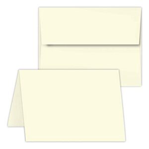 greeting cards set - 4 1/4 x 5 1/2 cream a2 card stock and envelopes, scored for folding, perfect for business invitations, weddings and all occasion - 50 cards and 50 matching envelopes