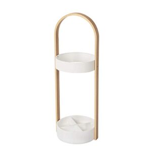 umbra space saving bellwood umbrella stand, white/natural