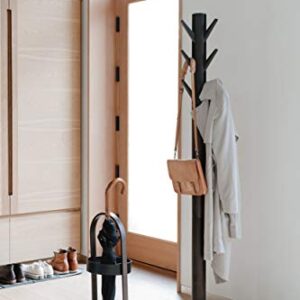 Umbra Flapper Coat Rack, Clothing Hanger, Umbrella Holder, and Hat Organizer, for Entryway, W400×D400×H1650mm, Walnut