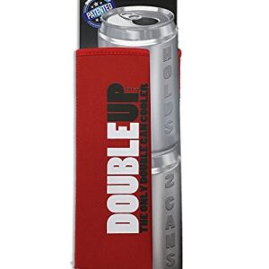 DoubleUp, Double Can Cooler (Red) – The Can Cooler that Holds Two Cans – Perfectly Fits Two 12oz or Two 16oz Cans in this Double Can Coolie.