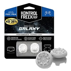 kontrolfreek fps freek galaxy white for playstation 4 (ps4) and playstation 5 (ps5) | performance thumbsticks | 1 high-rise, 1 mid-rise | white