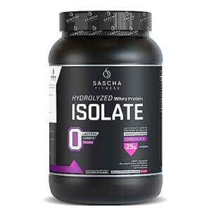 sascha fitness hydrolyzed whey protein isolate,100% grass-fed (2 pound,chocolate)