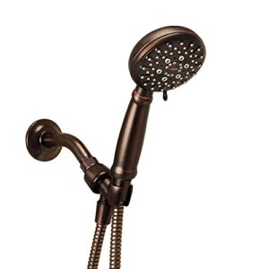 moen banbury mediterranean bronze 5-spray hand shower with hose and bracket, 4-inch diameter, 23046brb