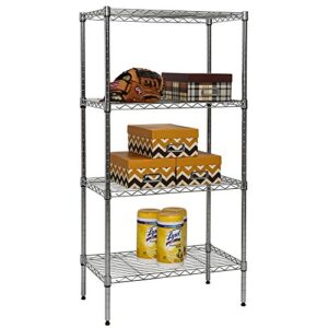 Apollo Hardware Chrome 4-Shelf Wire Shelving with Wheels 14"x24"x48" (Chrome)