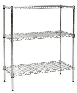 apollo hardware chrome 3-shelf wire shelving with wheels 14"x30"x36"