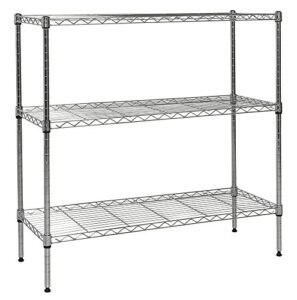 apollo hardware chrome 3-shelf wire shelving with wheels 14"x36"x36"