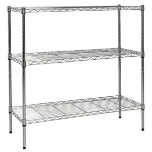 Apollo Hardware Chrome 3-Shelf Wire Shelving with Wheels 14"x36"x36"