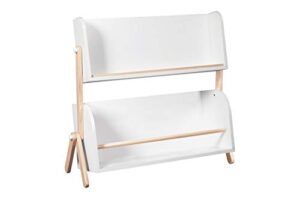 babyletto tally storage bookshelf in white and washed natural