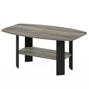 furinno simple design coffee table, french oak grey/black