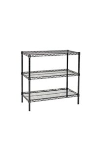 omega 18" deep x 48" wide x 36" high 3 tier black starter shelving unit