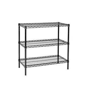 Omega 18" Deep x 48" Wide x 36" High 3 Tier Black Starter Shelving Unit