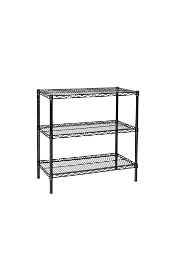 Omega 18" Deep x 48" Wide x 36" High 3 Tier Black Starter Shelving Unit