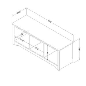 South Shore Vito Cubby Storage Bench, Pure White