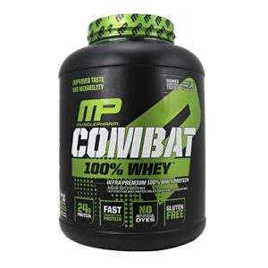 muscle pharm combat 100% whey, chocolate milk - 5 lb protein powder - gluten free - 70 servings