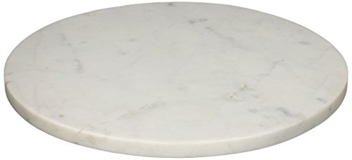 Creative Co-Op Minimalist Round Marble Charcuterie or Cutting Board, White Large