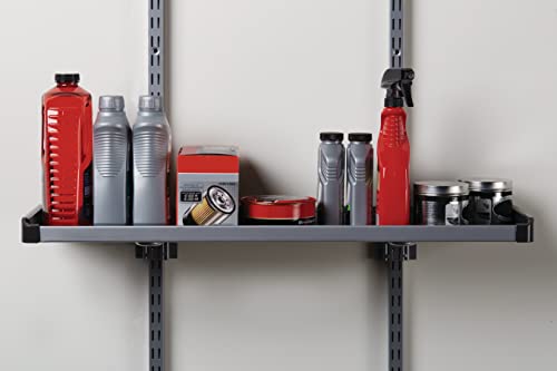 Rubbermaid FastTrack Rail Large Shelf Organization System, Holds up to 50 Pounds, Ideal for Cleaning Products, Garden Supplies, Laundry Products