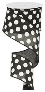 ex=pressions polka dot wired edge ribbon (2.5", black white) - 10 yards : rg158802