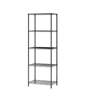 homefort 5-tier wire shelving 5 shelves unit metal storage rack durable organizer perfect for pantry closet kitchen laundry organization in black,21”wx14”dx61”h