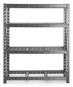 60" wide heavy duty rack with four 18" deep shelves