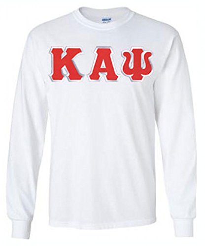 Kappa Alpha Psi Fraternity Greek Lettered Long-Sleeve T-Shirt Medium White