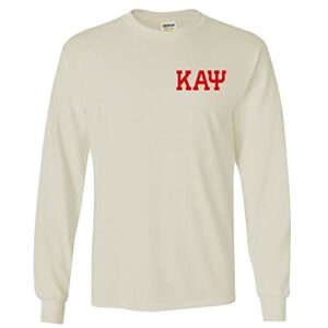 kappa alpha psi world famous crest long sleeve t-shirt large cream