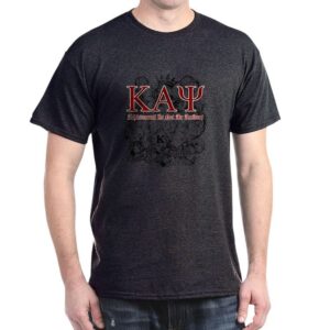 cafepress kappa alpha psi men's 100% cotton, classic graphic dark t-shirt charcoal