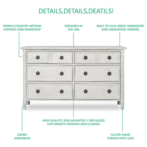 Evolur Julienne 6 Double Dresser, Antique Grey Mist , 54x20.30x33 Inch (Pack of 1)