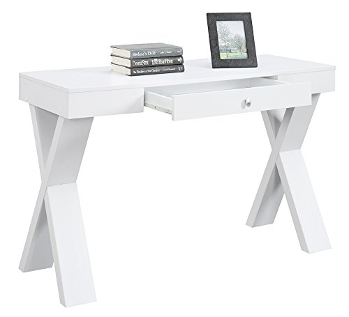 Convenience Concepts Newport 1 Drawer Desk, White