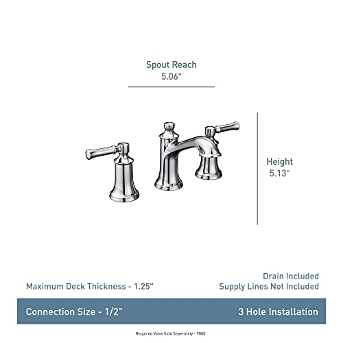 Moen Dartmoor Oil Rubbed Bronze Two-Handle Low Arc Bathroom Faucet, Valve Sold Separately, T6805ORB