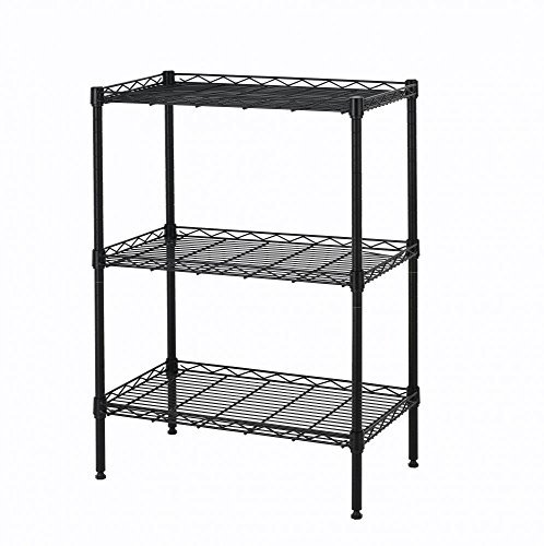 3 Wire Shelving Unit Garage NSF Wire Shelf Metal Large Storage Shelves Heavy Duty Height Adjustable Commercial Grade Steel Layer Shelf Rack Organizer for Kitchen Bathroom Bedroom-13x23x30