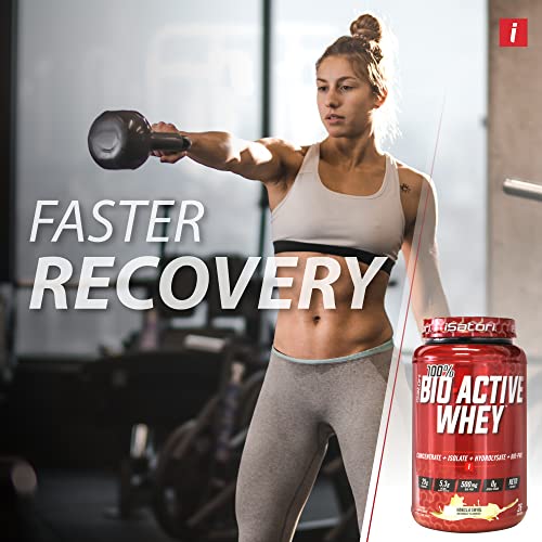 iSatori 100% Bio-Active Whey Protein Powder, Concentrate, Isolate and Hydrolysate - Bio-Gro, Bio Active Peptides, and BCAAs for Recovery 25G of Protein per Serving - Vanilla Swirl (26 Servings)