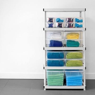 HDX 128974 36 in. W x 72 in. H x 24 in. D 5-Shelf Plastic Ventilated Storage Shelving Unit