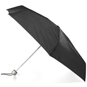 totes compact water-resistant travel foldable umbrella, one size, black