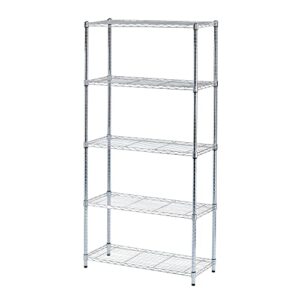 alera alesw853614sr residential wire shelving five-shelf 36w x 14d x 72h silver