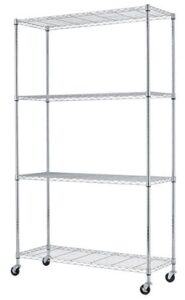 18" l x48 w x72 h 6 shelf wire shelving unit nsf garage storage shelves large heavy duty metal shelf organizer height adjustable commercial grade steel rack 2100 lbs capacity with wheels chrome