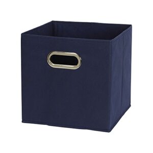 Household Essentials 81-1 Foldable Fabric Storage Bins | Set of 6 Cubby Cubes with Handles | Navy Blue, 6 lbs