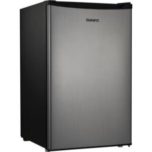 galanz 4.3 cu ft compact single-door refrigerator, (stainless steel)