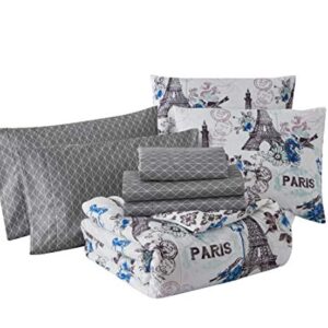 Geneva Home Fashion Cherie Blue Bed in a Bag Set, Queen